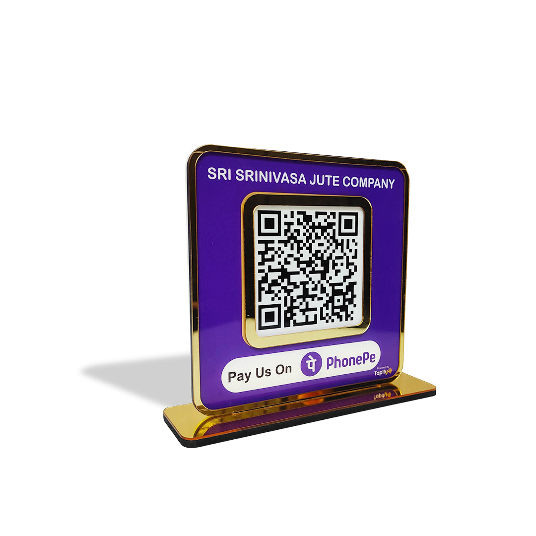 Tapify - Premium Square Shaped - 1 QR Table Top Standee - without NFC