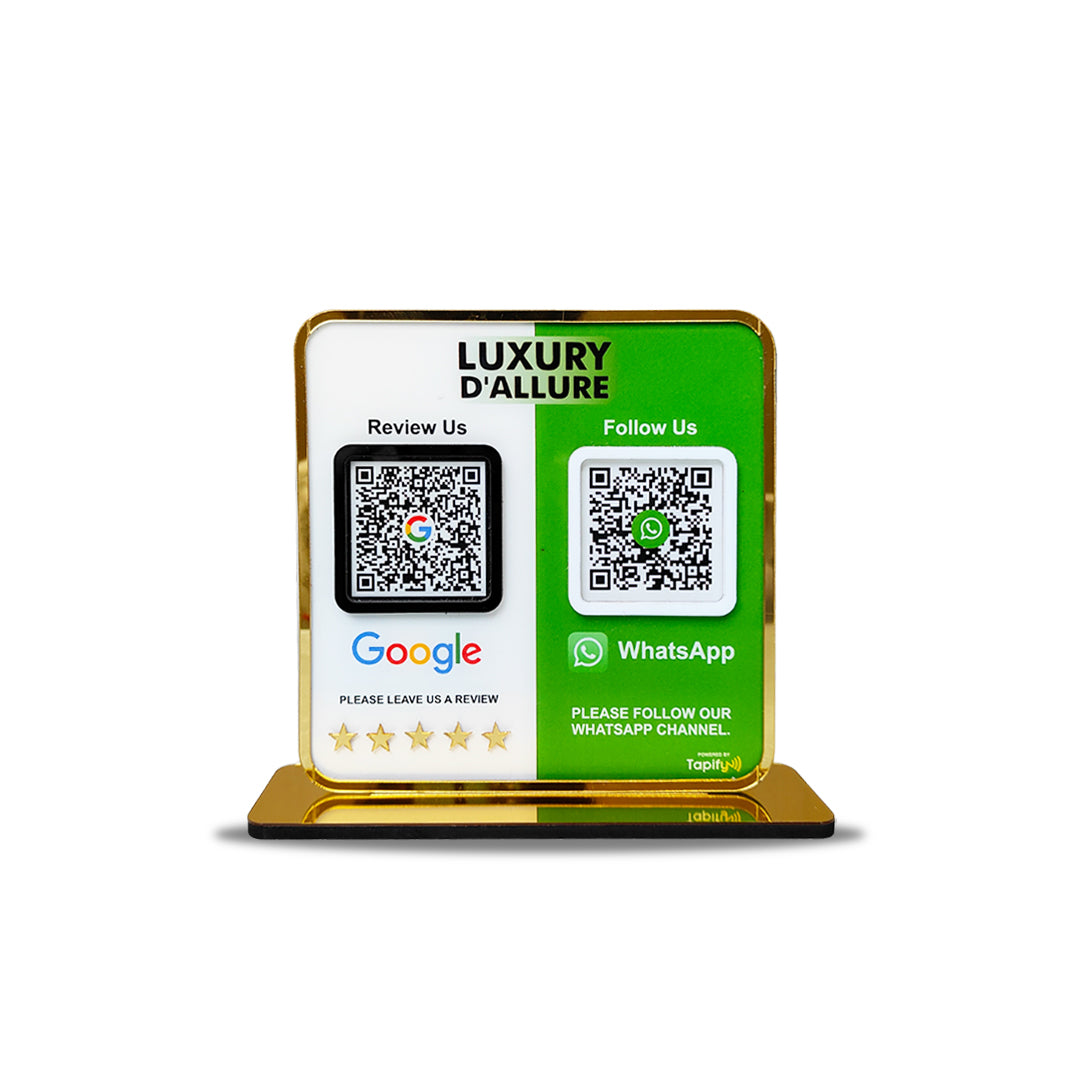 Tapify - Premium 2-in-1 Smart QR Standee – Google and WhatsApp