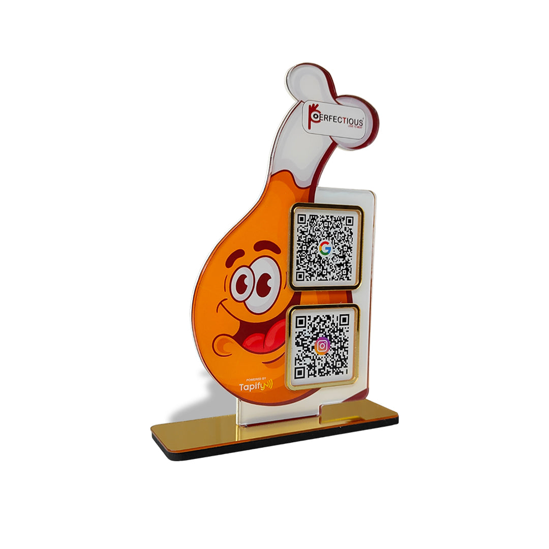 Tapify - Chicken Connect Cutout Shape - Smart NFC 1 QR Table Top Standee