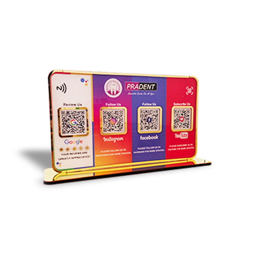 Premium Smart NFC 4QR Table Top Standee | Social Media Theme Edition ...