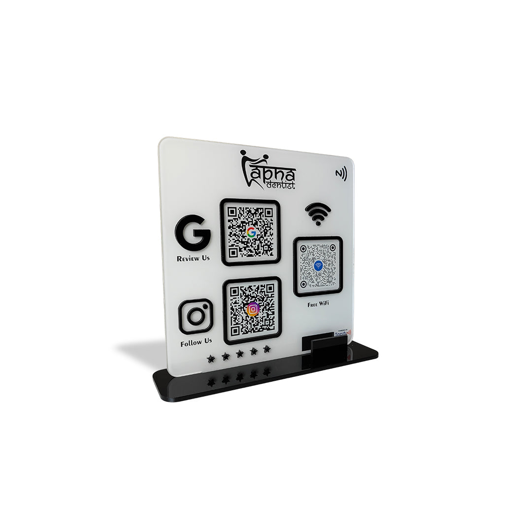 Tapify - Square Shape standee with Black border - Smart NFC 3-in-1 ...