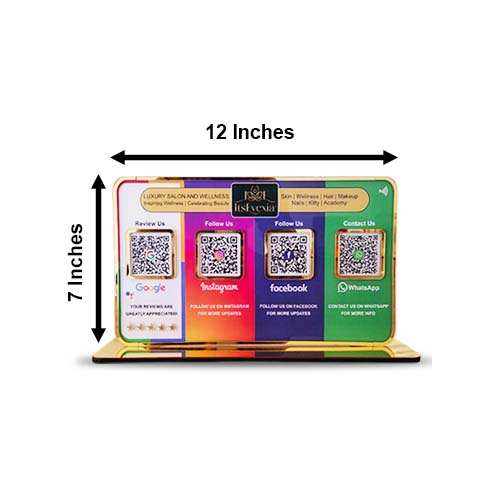 Premium Smart NFC 4QR Table Top Standee | Social Media Theme Edition ...