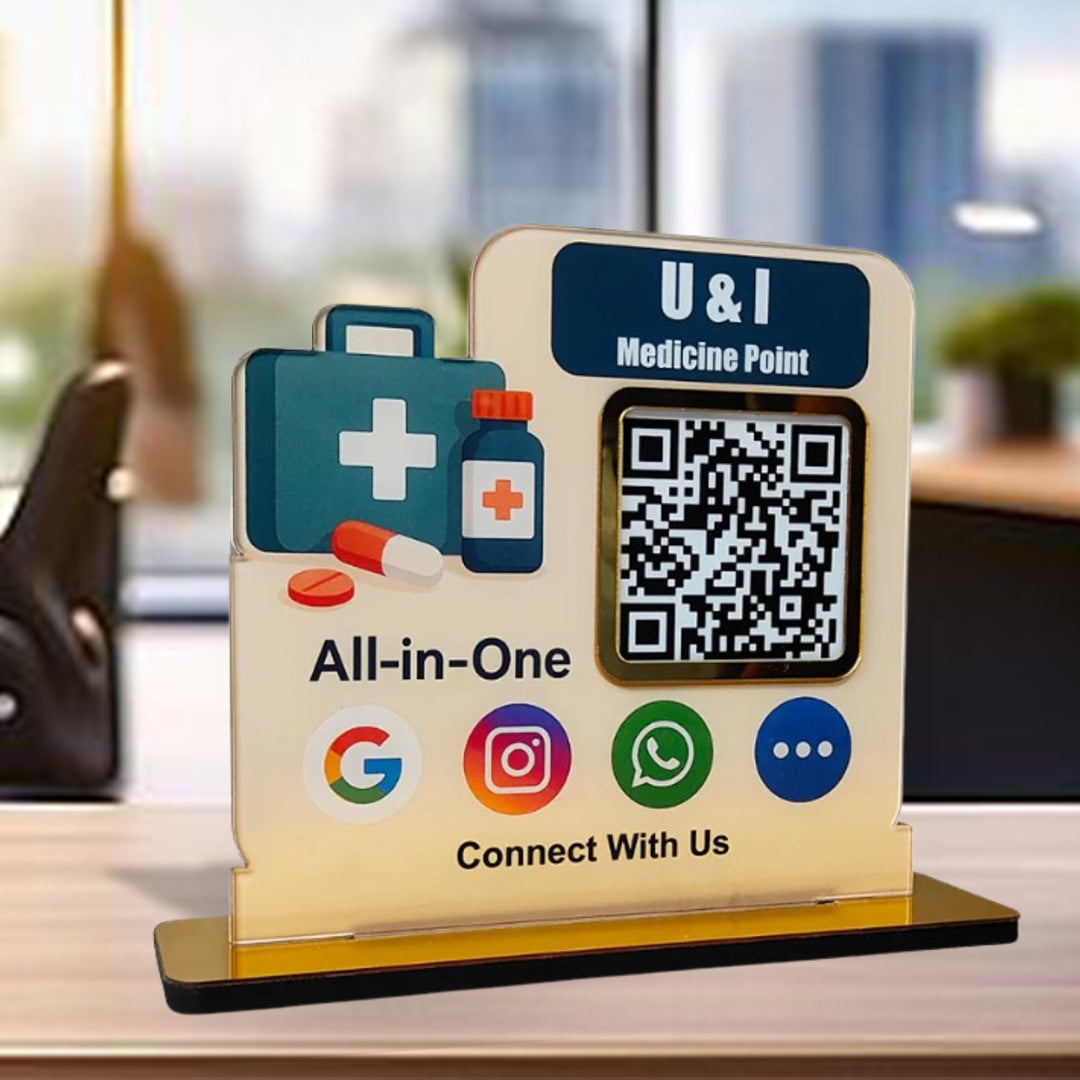 Tapify - All-In-One Smart NFC QR Standee - For Chemist Shop