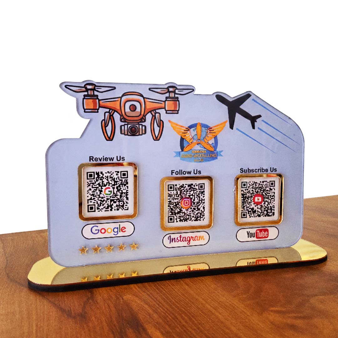 Tapify - Dron Cutout Shaped Smart NFC 3-in-1 Tabletop Standee