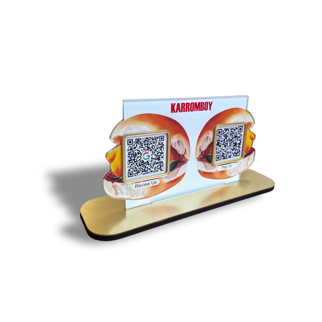 Tapify -Vada Pav Shaped - Smart NFC 2-in-1 Tabletop Standee