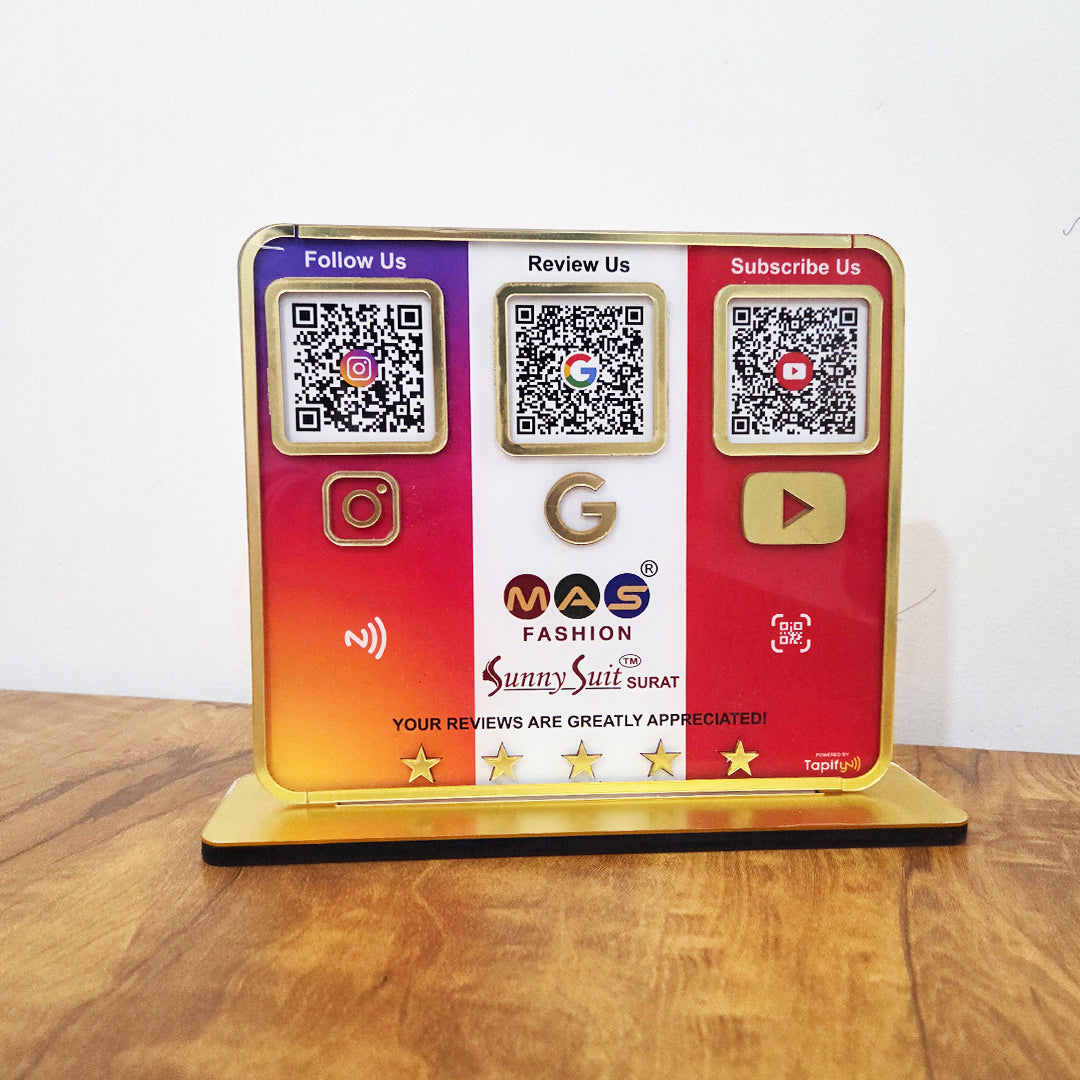 Tapify -Premium Smart NFC 3-in-1 Table Top Standee - Google, Insta ...