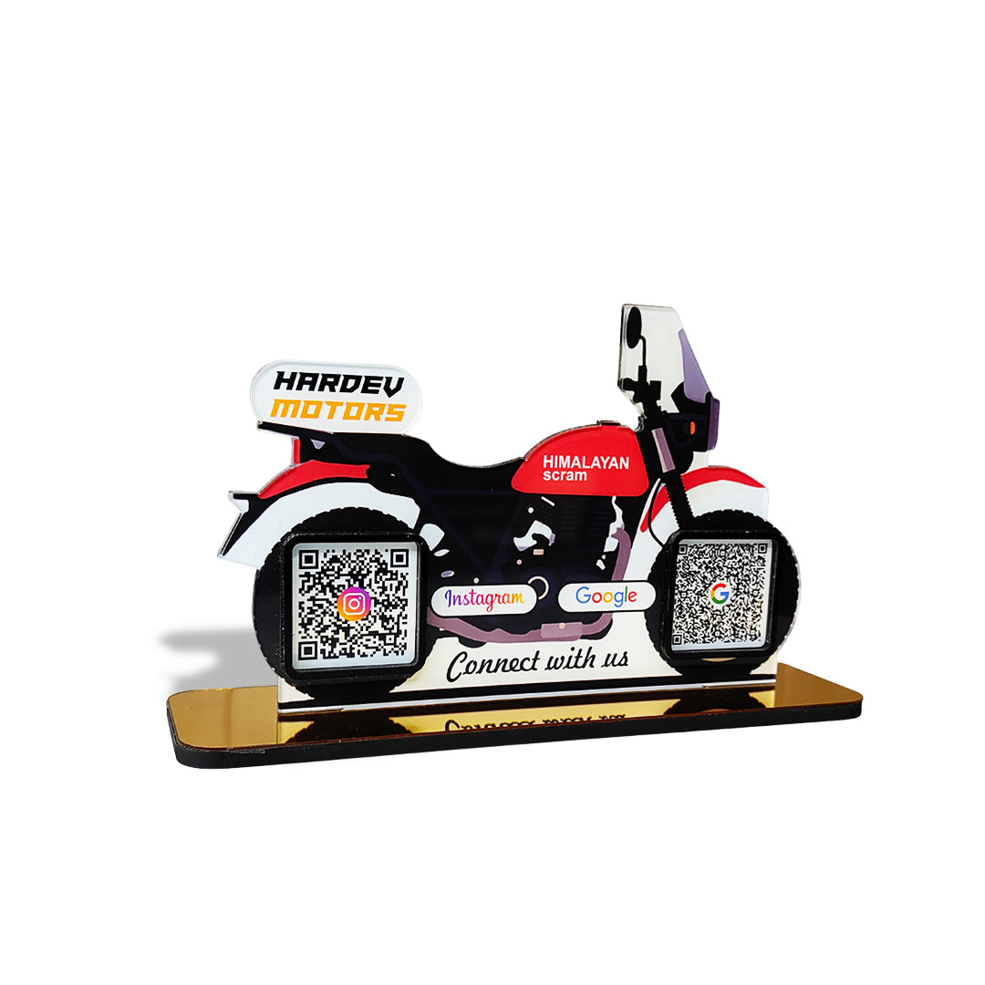 Tapify - Adventure Bike Shaped - Smart NFC 2-in-1 Tabletop Standee