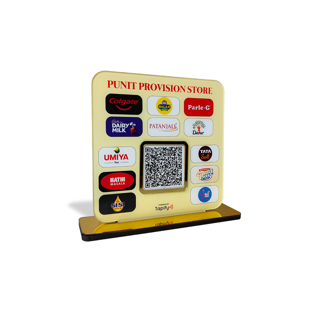 Brand logo Display - UPI Payment- 1 QR Table Top Standee - without NFC ...