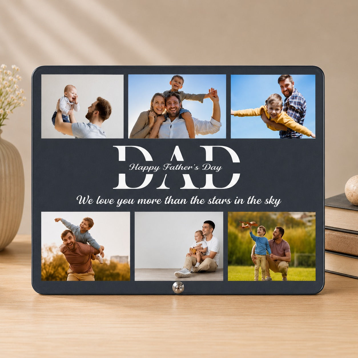 Custom Dad Photo Frame with 6 Pictures – Father's Day Gift from Kids ...